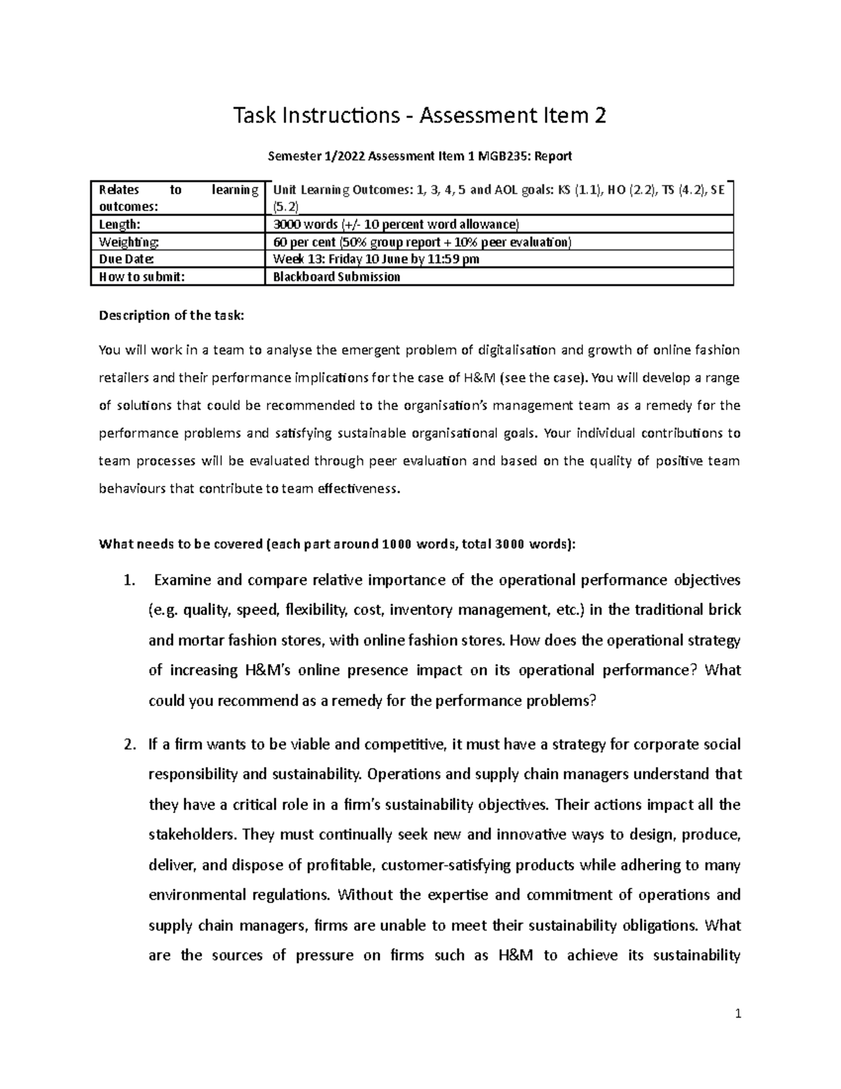 Assessment 2 - Task instructions S1 2022 - Task Instructions ...