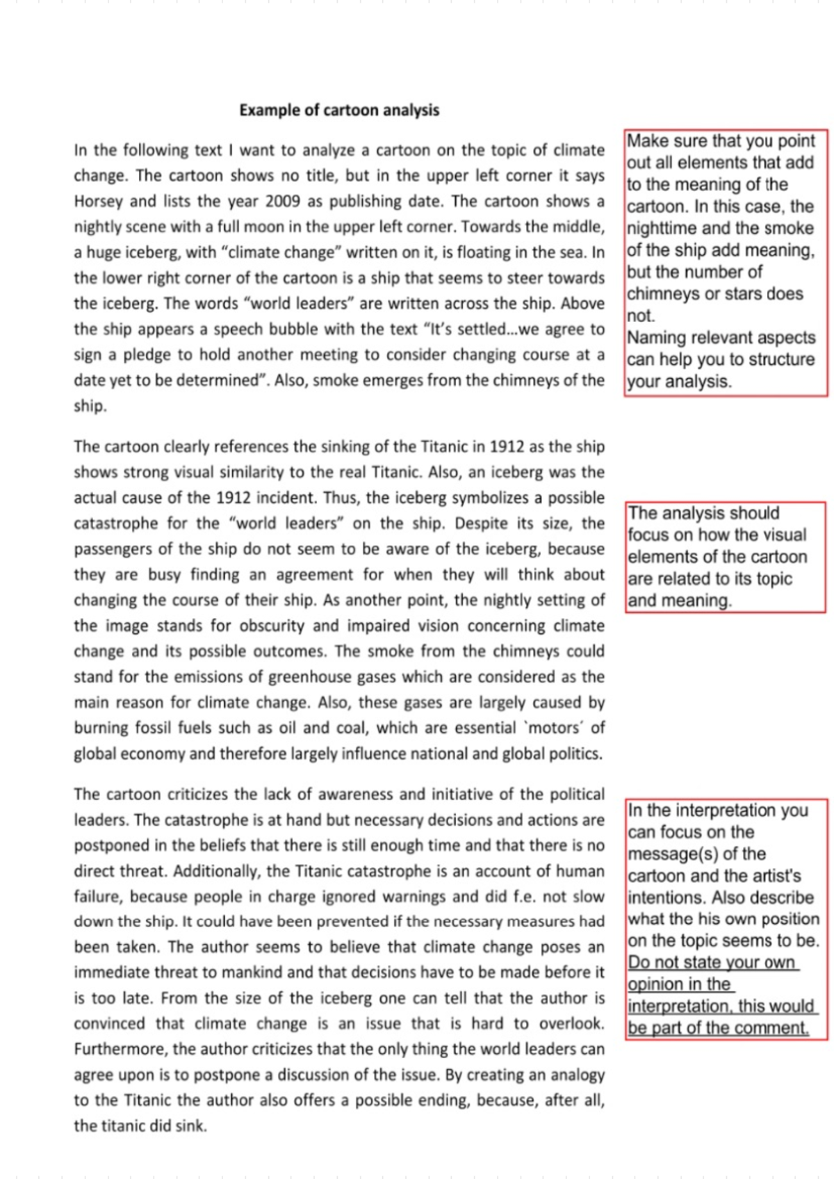 Writing A Cartoon Analysis - description: black and white cartoon two ...