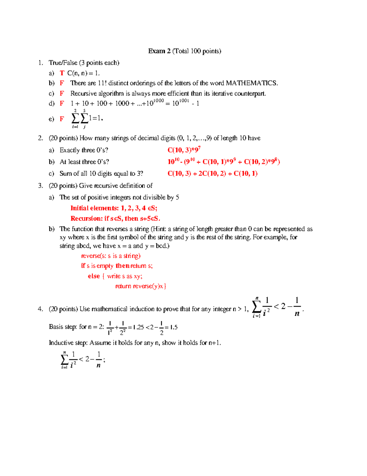 Exam2S03Answer - Sample paper to practice for your exam. - Exam 2 ...