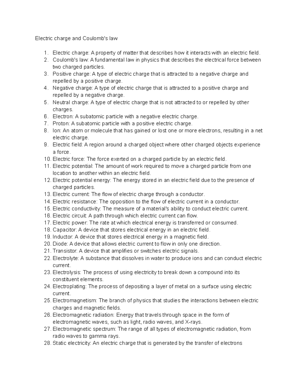 Electric charge and Coulomb's law - Electric charge and Coulomb's law ...
