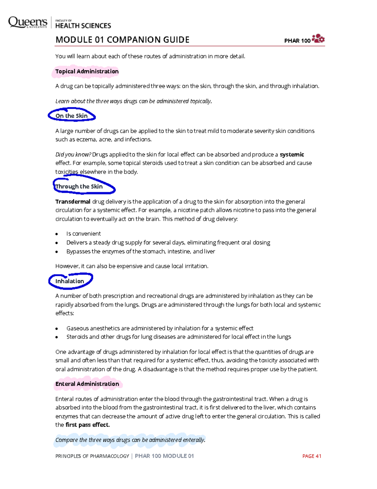 Module 1 Pham notes annotated - MODULE 01 COMPANION GUIDE PHAR 100 ...