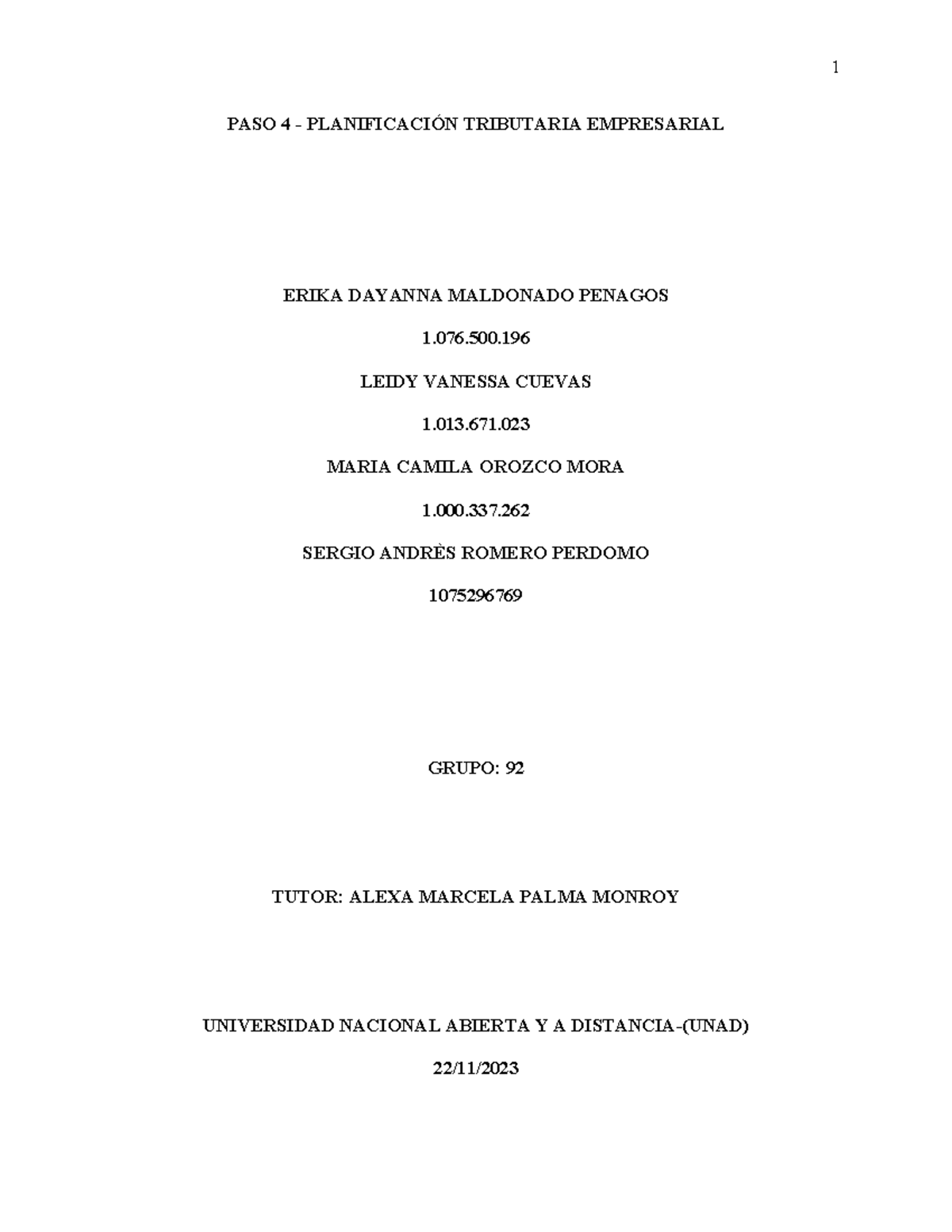 PASO 3 – Determinación DEL Impuesto DE Renta-Grupo 92-Erika Maldonado ...