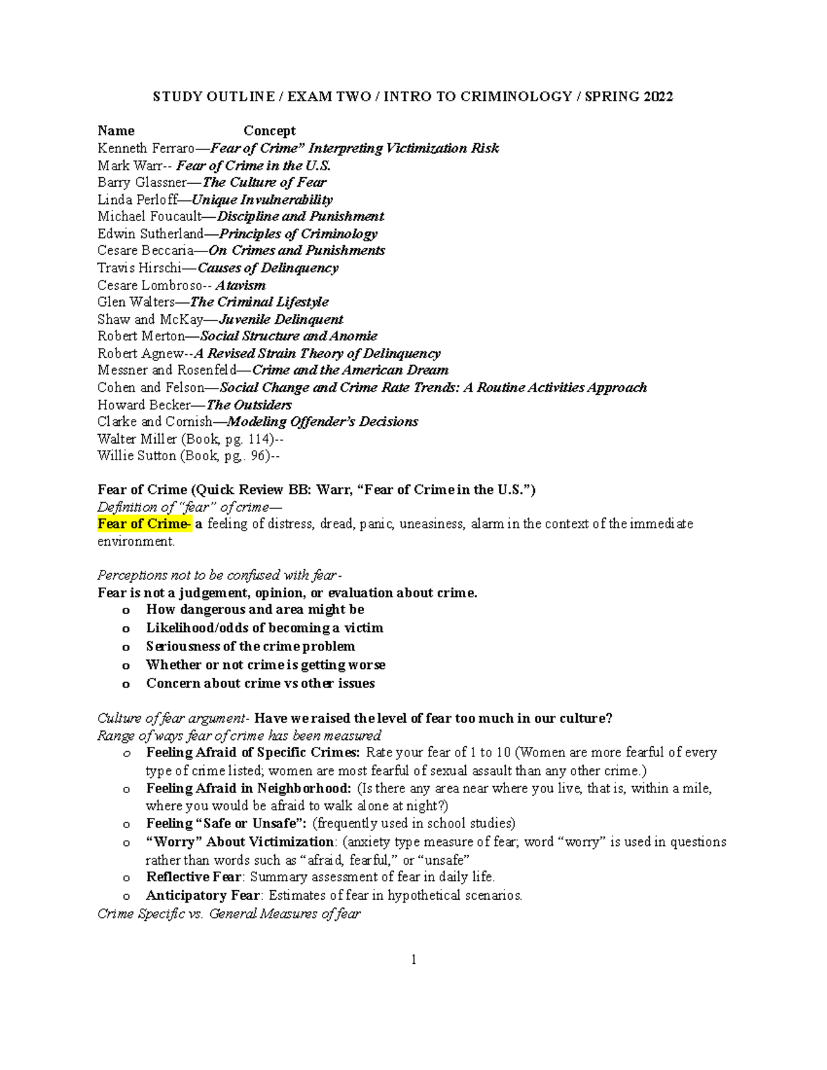 IC OUT2 S22 - Notes on Exam - STUDY OUTLINE / EXAM TWO / INTRO TO ...