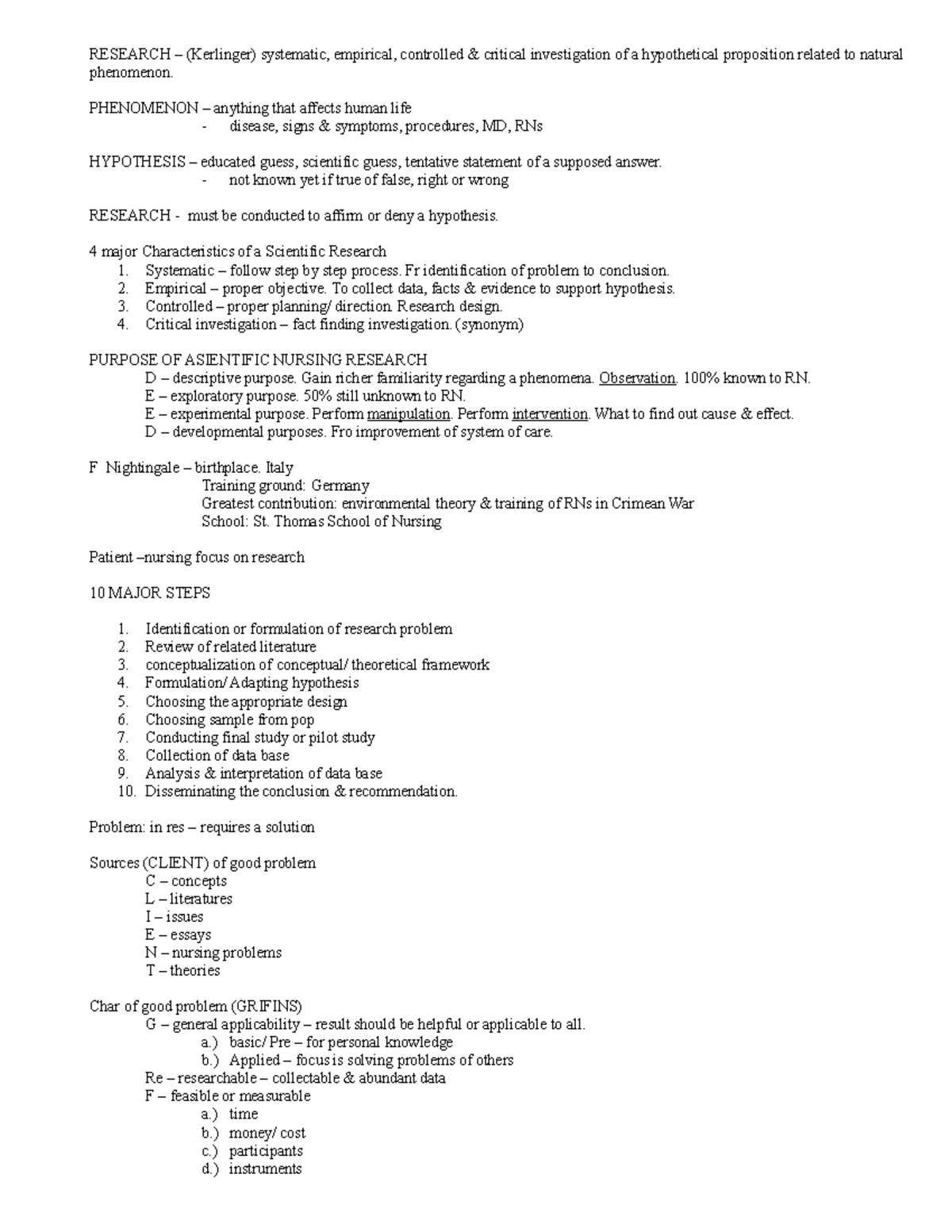 Scribd - Lecture notes - RESEARCH – (Kerlinger) systematic, empirical ...