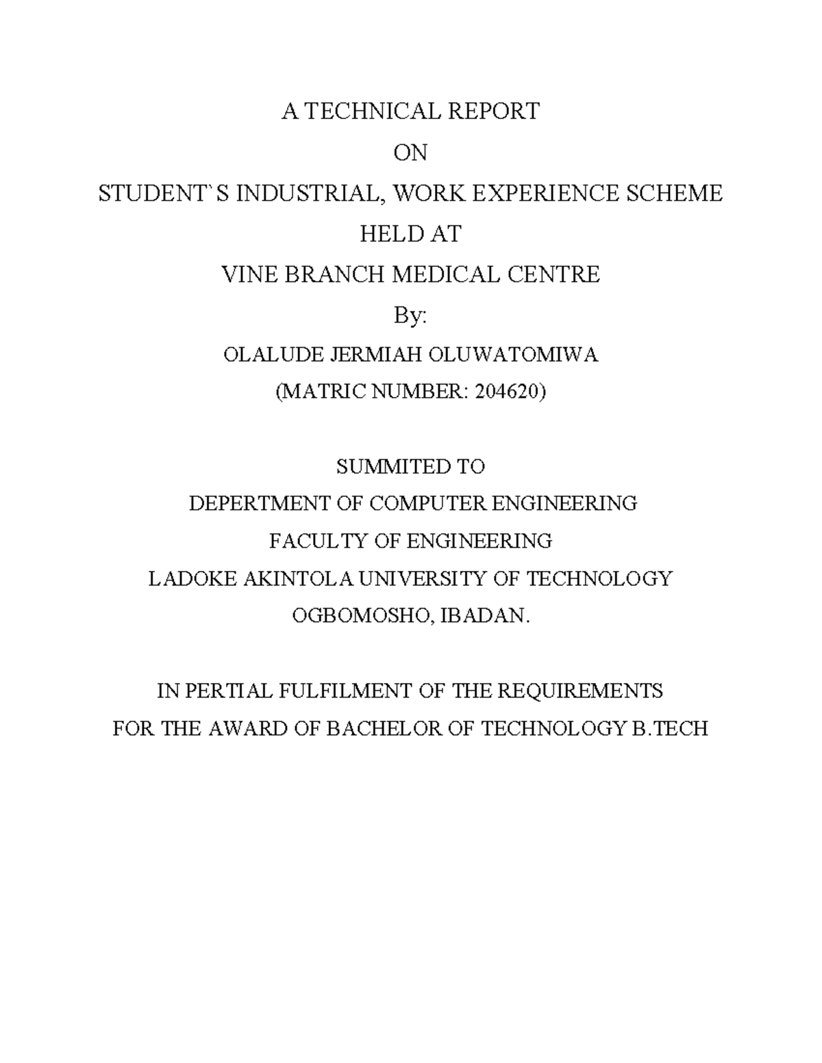 A Technical Report For It Computer Graphics And Visualisation A