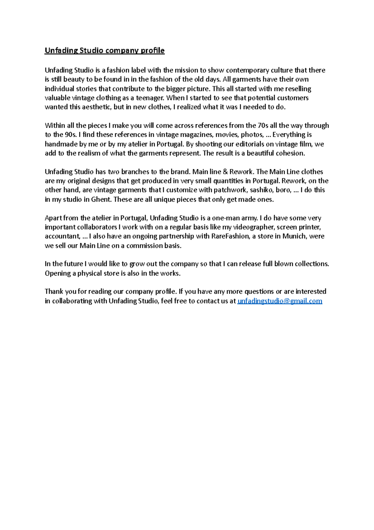 Unfading Studio company profile - Unfading Studio company profile ...