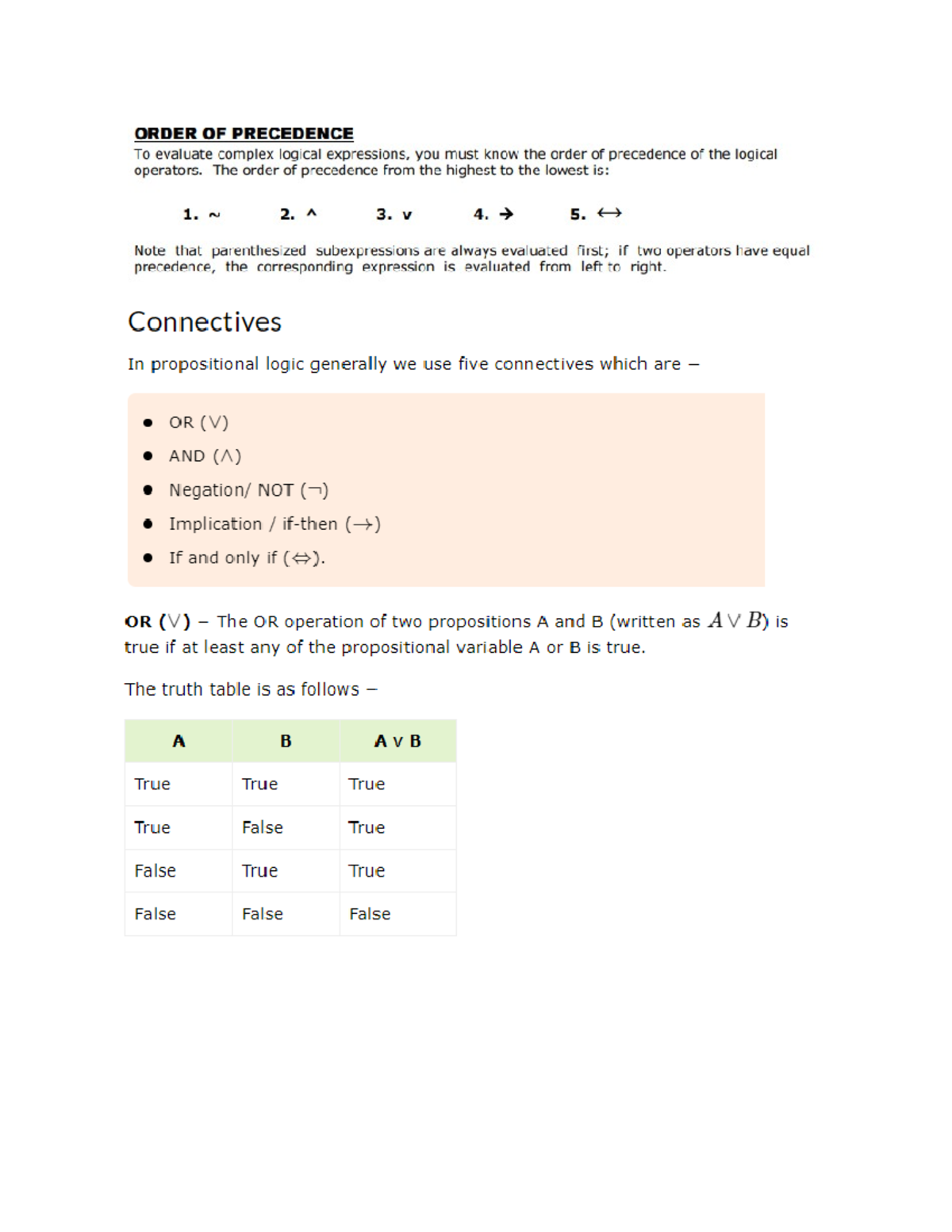 DSCR211 Reviewer - ORDER OF PRECEDENCE To evaluate complex logical ...