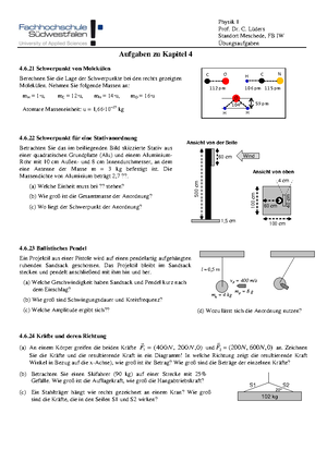 Physik 1 Aufgabenblatt 09 - Physik 1 Aufgabenblatt 09 Aufgabe 1 ...