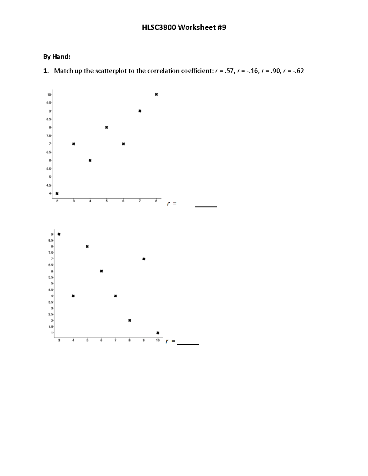 Worksheet 11: This is a worksheet for the course - HLSC3800 Worksheet ...