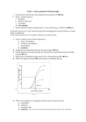 Week 1 Clinical Pharmacology 400981 Tutorial worksheet - CLINICAL ...