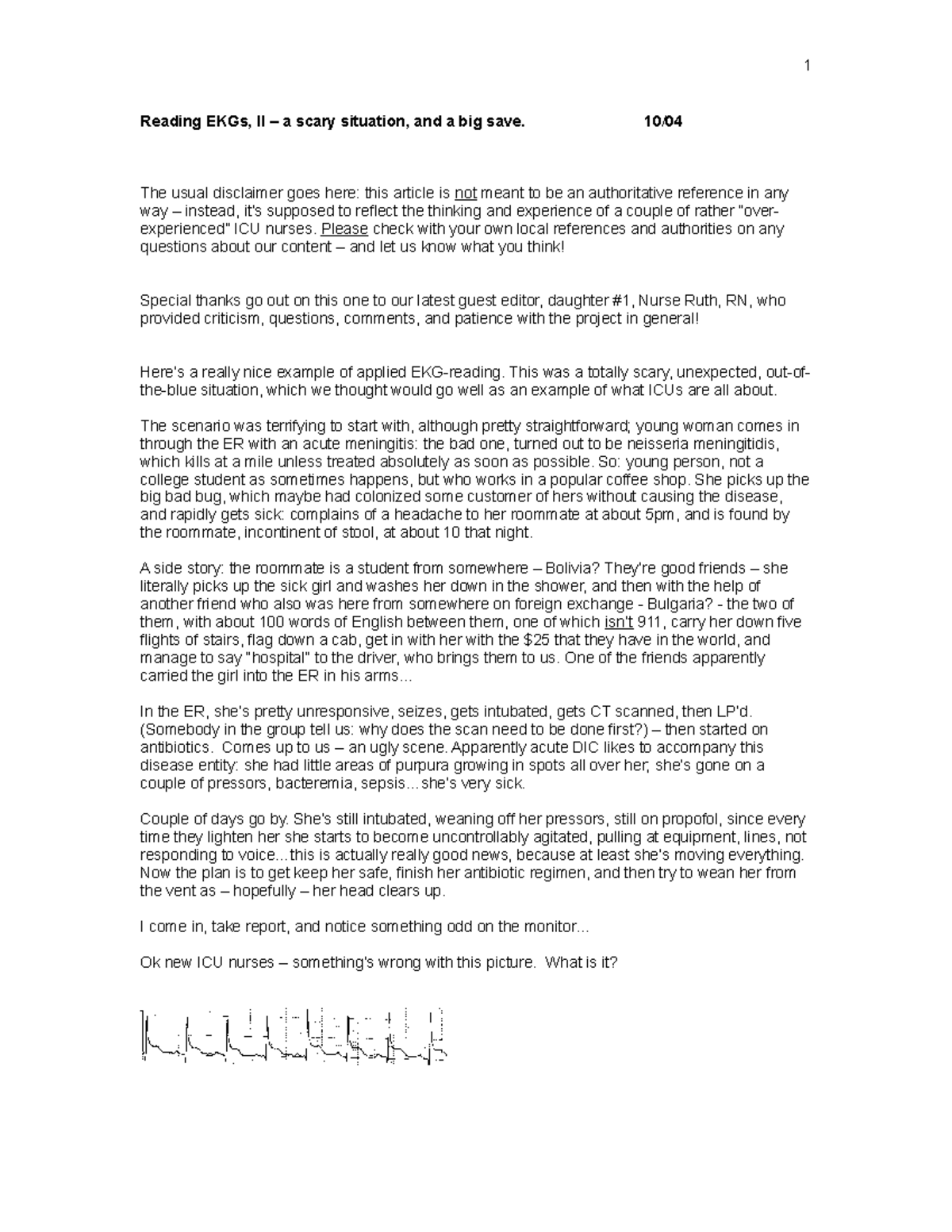 Ekg Infomation 123456790 - Reading EKGs, II – a scary situation, and a ...