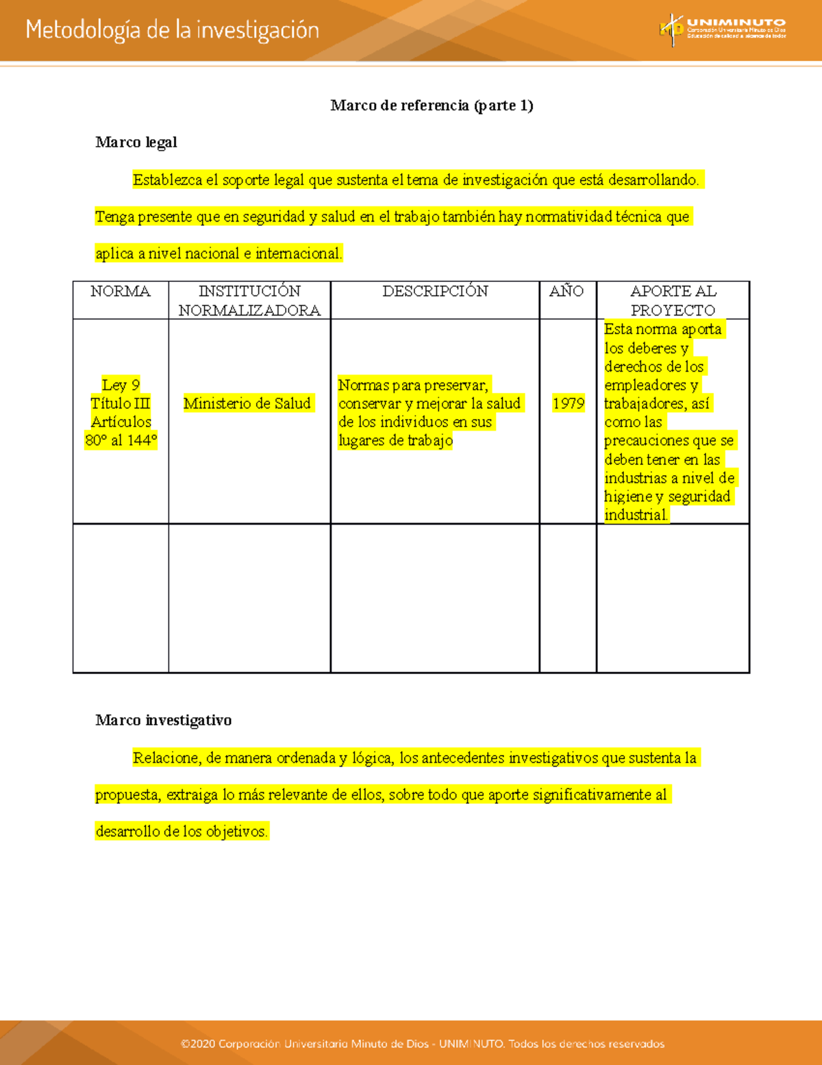 Anteproyecto parte 2 original - Marco de referencia (parte 1) Marco ...