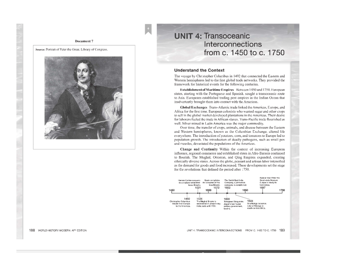 Amsco Unit 4 - UNIT 4: Transoceanic Document 7 Interconnections Source ...