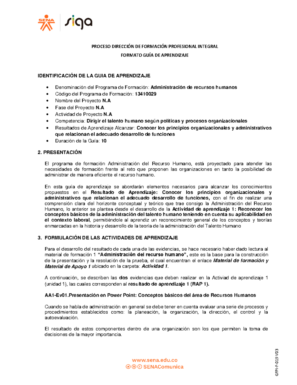 GUIA 1 recursoshumanos - PROCESO DIRECCI”N DE FORMACI”N PROFESIONAL INTEGRAL FORMATO GUÕA DE ...