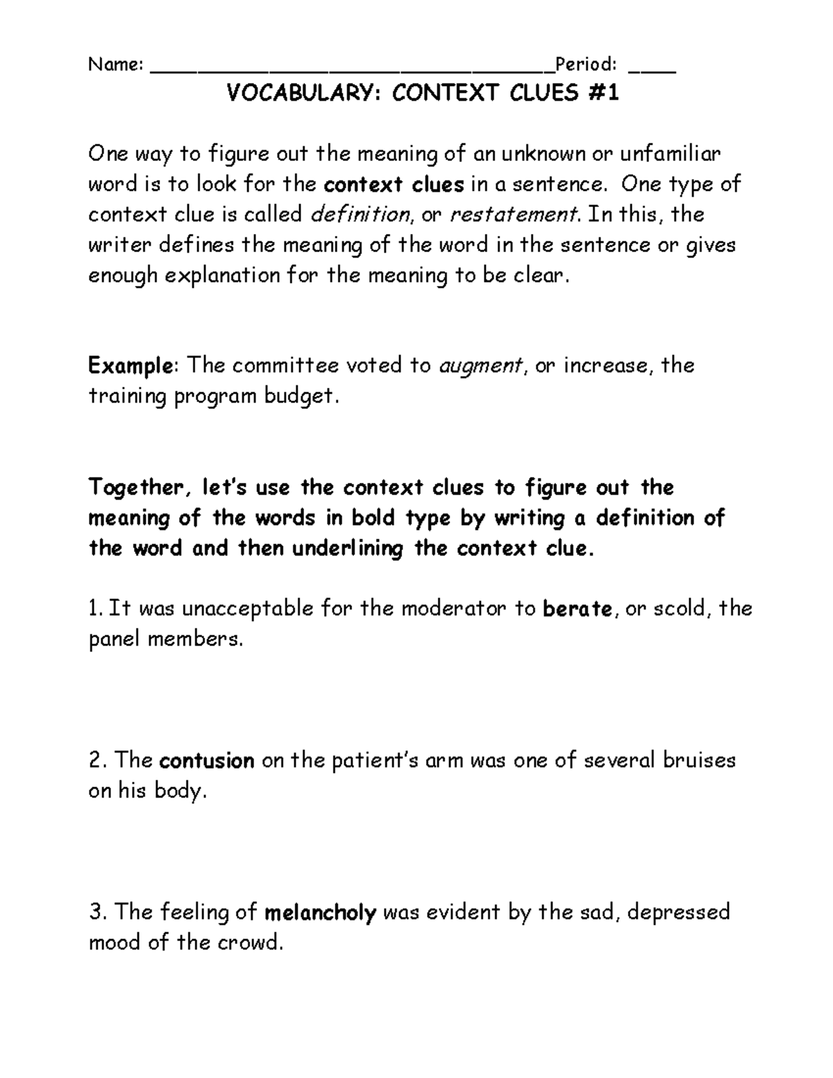 Context Clues Introduction - Name ...