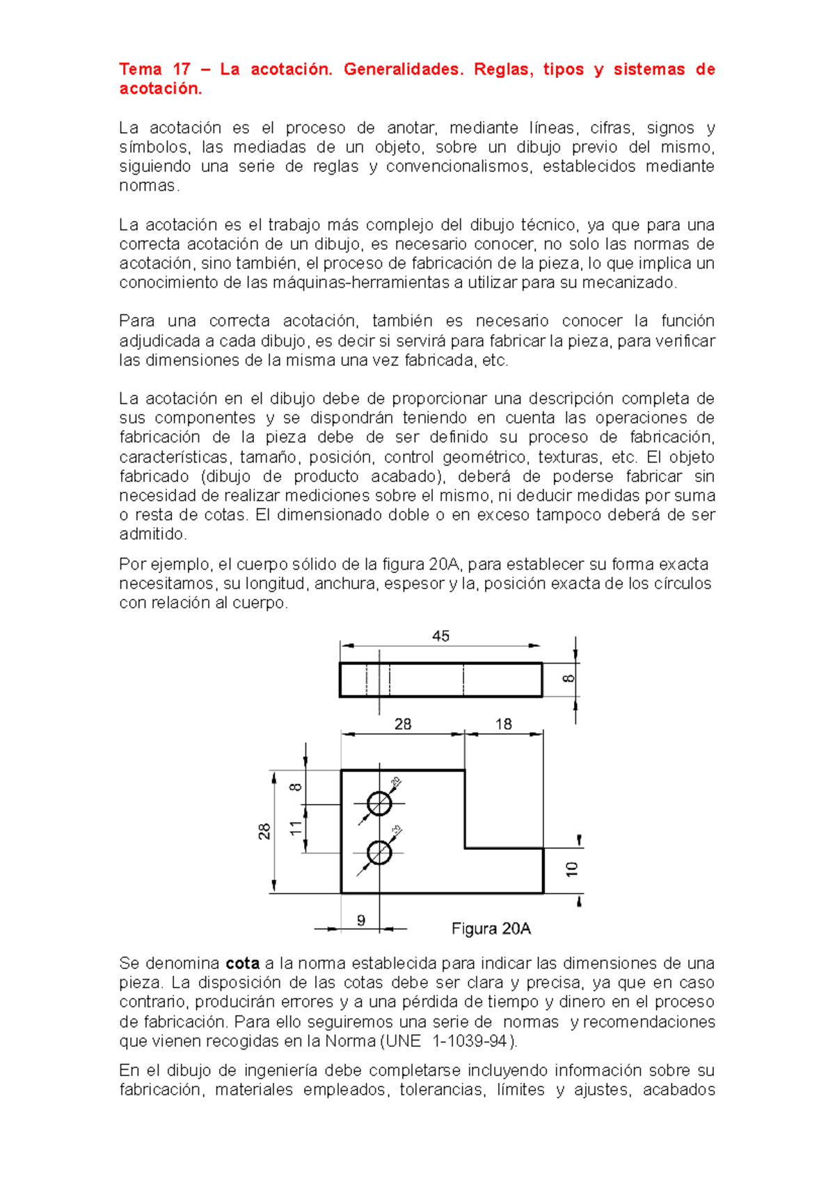 La acotación. Generalidades. Reglas, tipos y sistemas de acotación ...