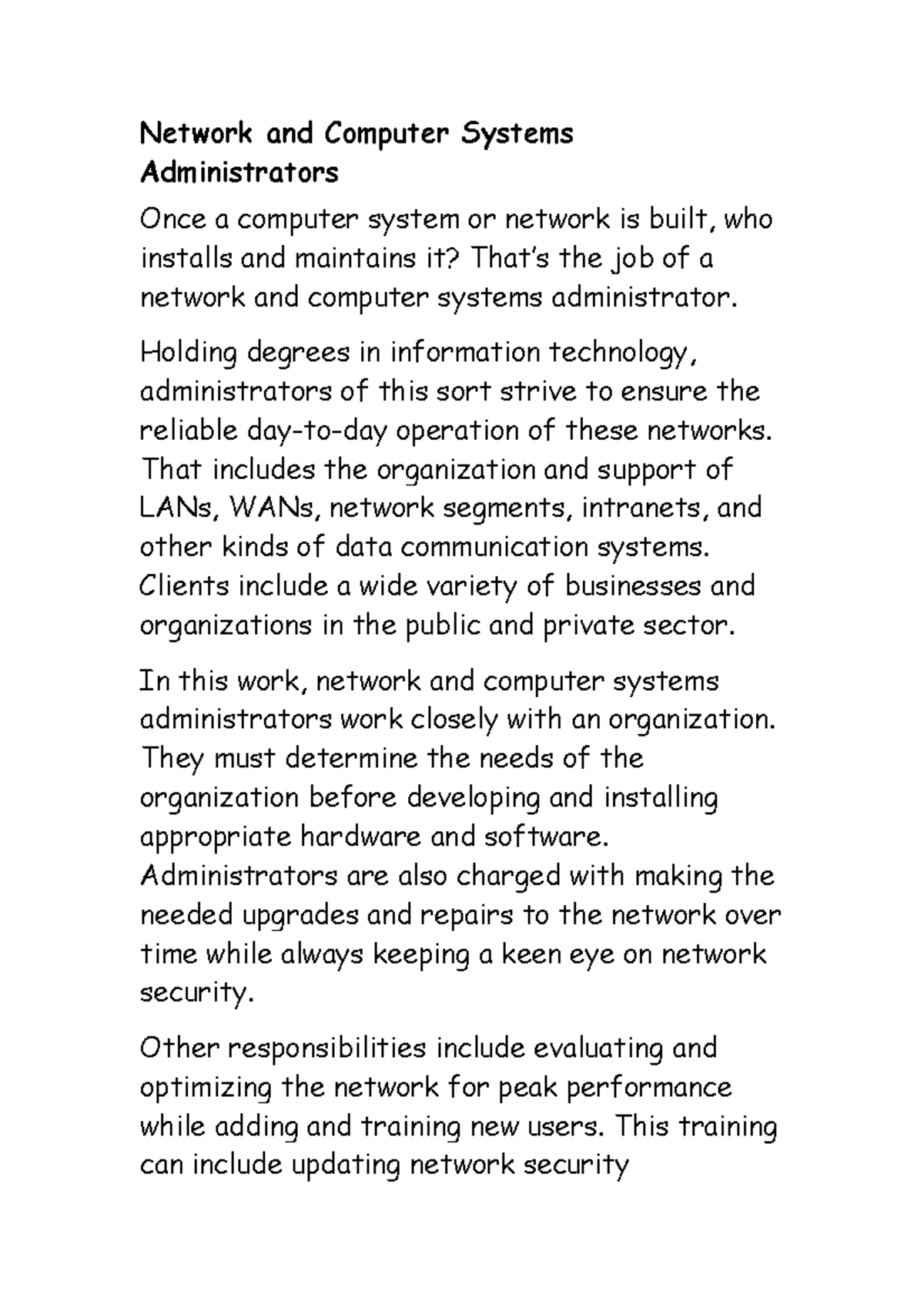 Network and Computer Systems Administrators Lecture Guides - Network ...