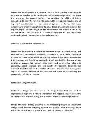 Design for Environment; Life Cycle Assessment - Design for Environment (DfE) is a framework for ...