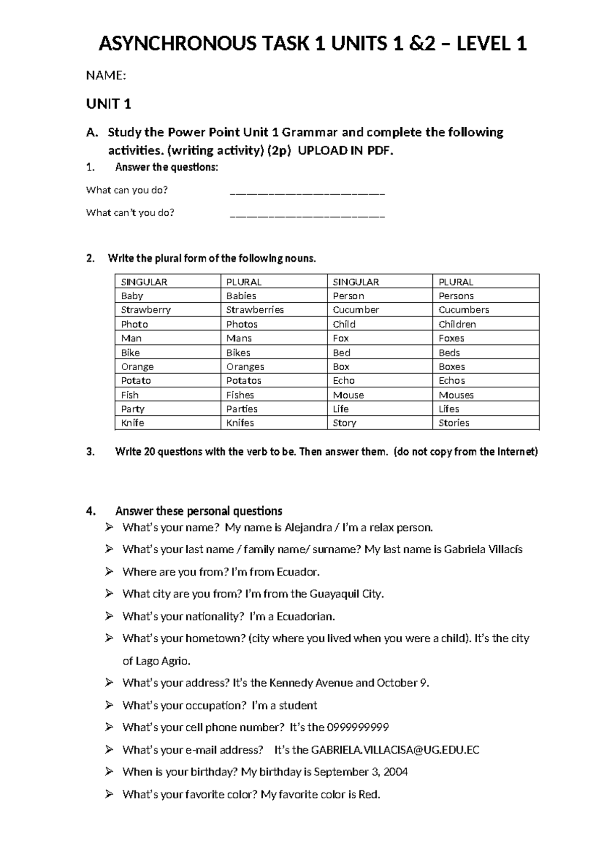 Units 1 2 Asynchronous TASK 1 - ASYNCHRONOUS TASK 1 UNITS 1 &2 – LEVEL 1 NAME: UNIT 1 A. Study ...
