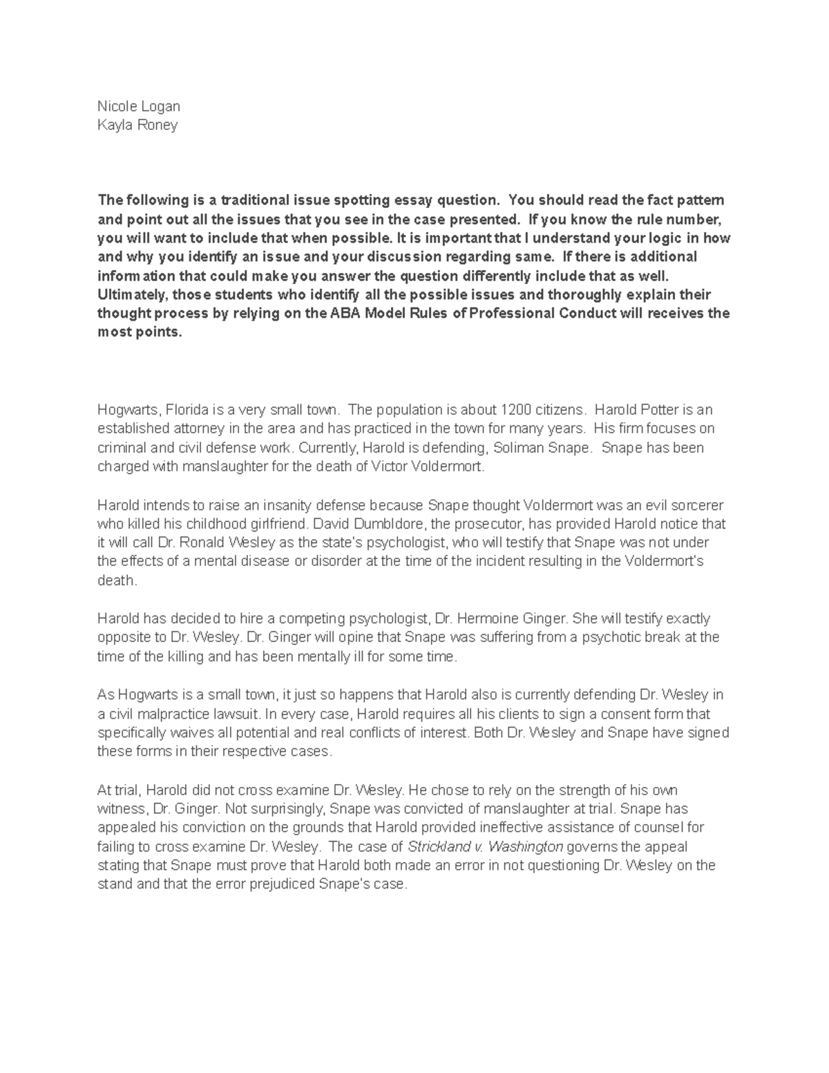 PR practice essay - Nicole Logan Kayla Roney The following is a ...