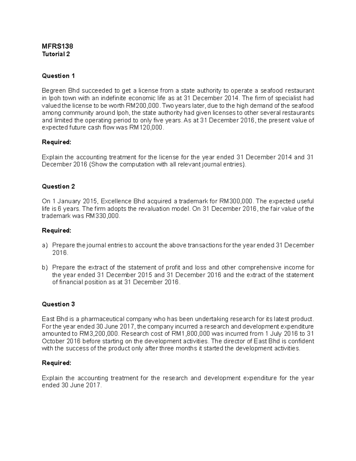 MFRS 138 Tutorial - MFRS 138 INTANGIBLE ASSETS - MFRS Tutorial 2 ...