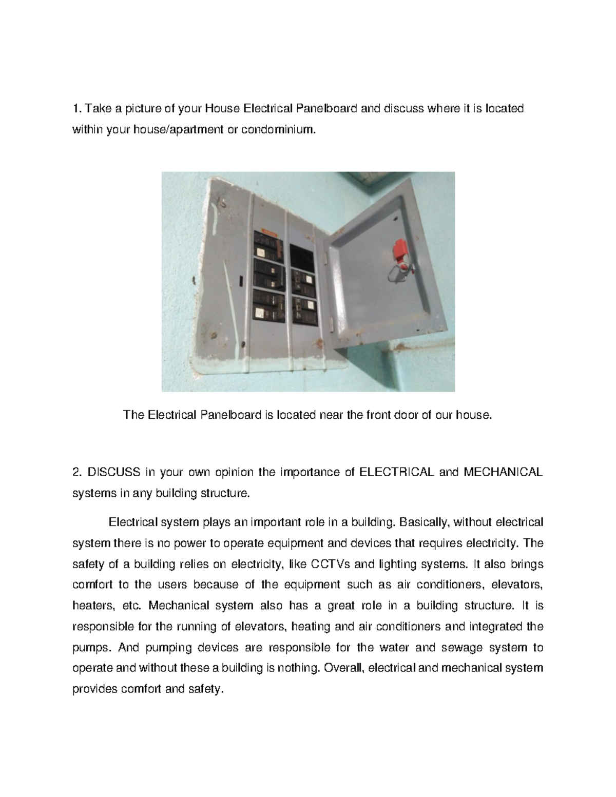 Building Utilities 2- Electrical and Mechanical System - Take a picture ...
