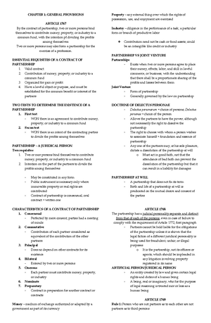 Civil Code-Book IV Title-IX-Partnership - TITLE IX Partnership CHAPTER ...