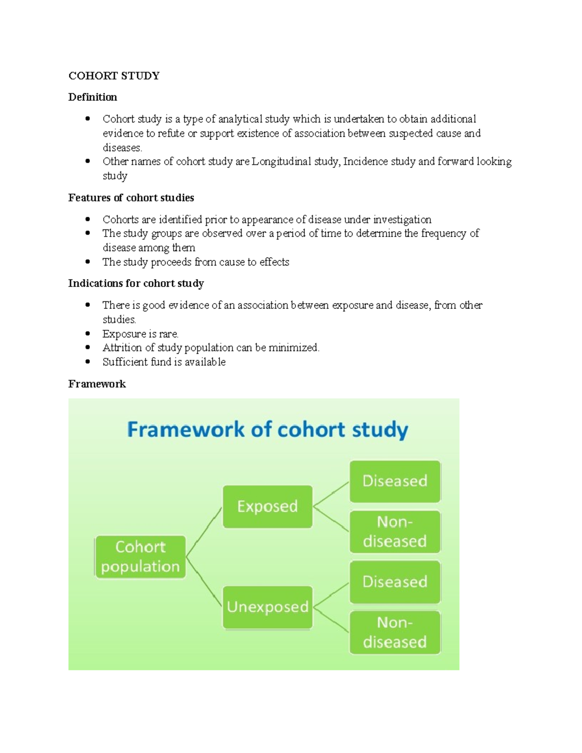 Notes On Cohort Study And Experimental Epidemiology COHORT STUDY