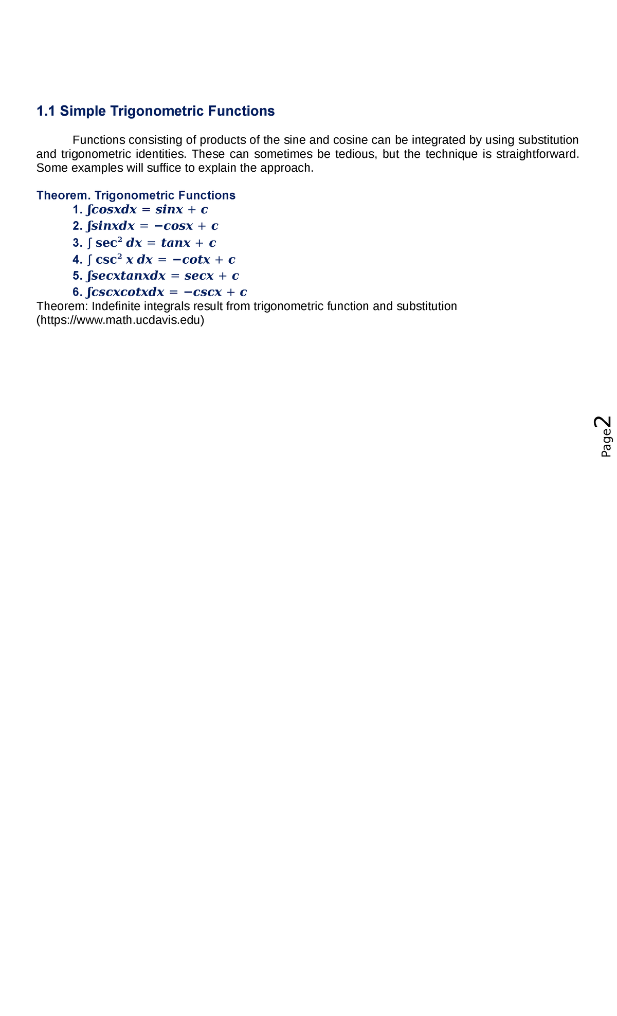Simple Trigonometric Functions 1 Simple Trigonometric Functions Functions Consisting Of
