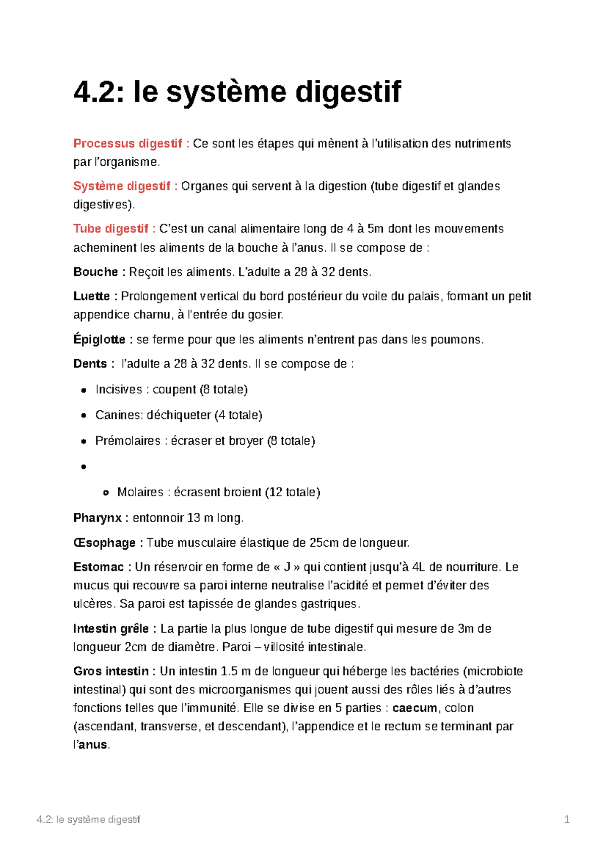 chapter 4.2 sec 3 - 4: le système digestif Processus digestif : Ce sont ...
