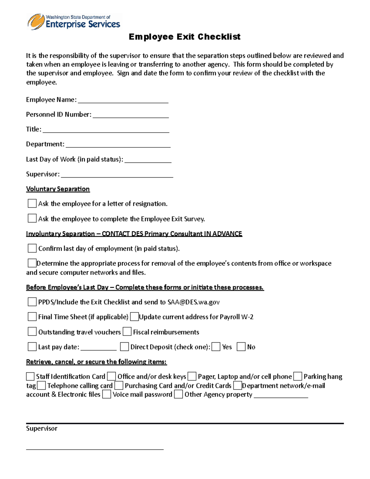 HR-Form Employee Exit Checklist - Employee Exit Checklist It is the ...