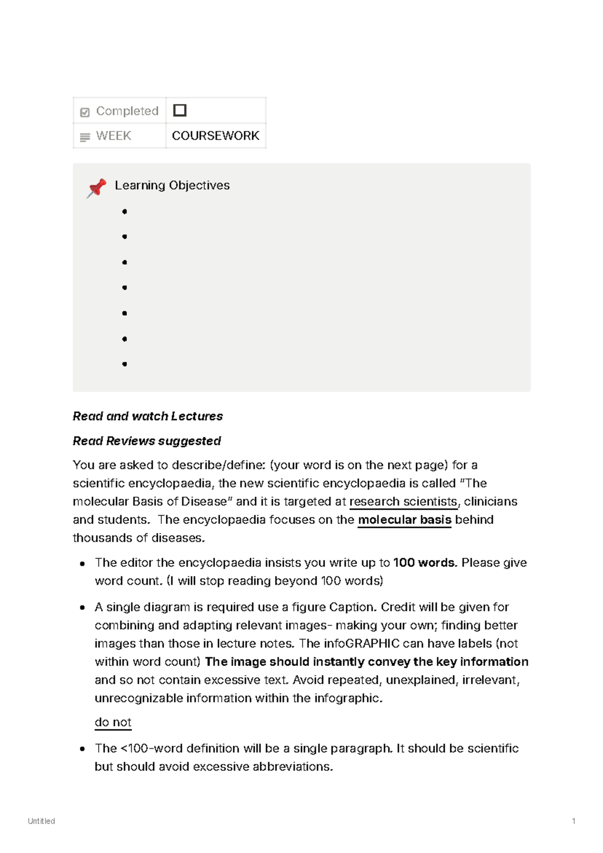 Guidelines - Untitled 1 Completed WEEK COURSEWORK 📌 Learning Objectives ...