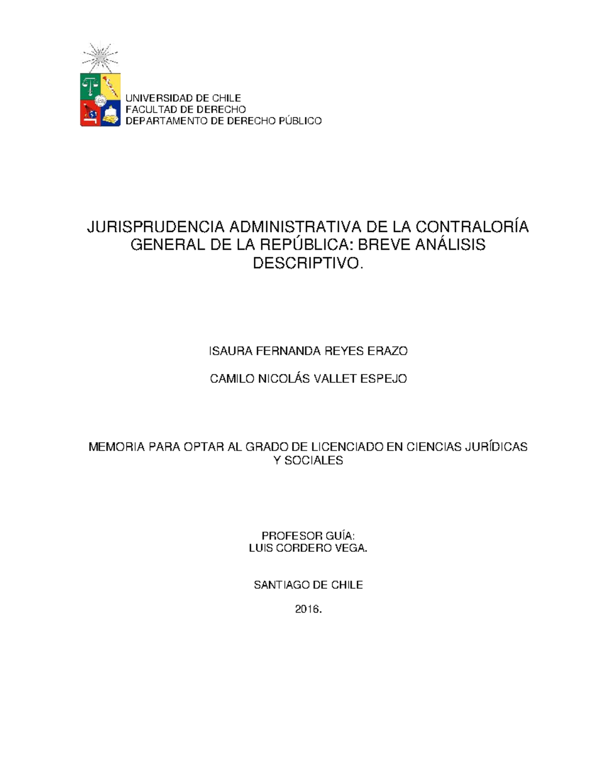 Jurisprudencia administrativa de la Contralor%C3%ADa General de la Rep ...