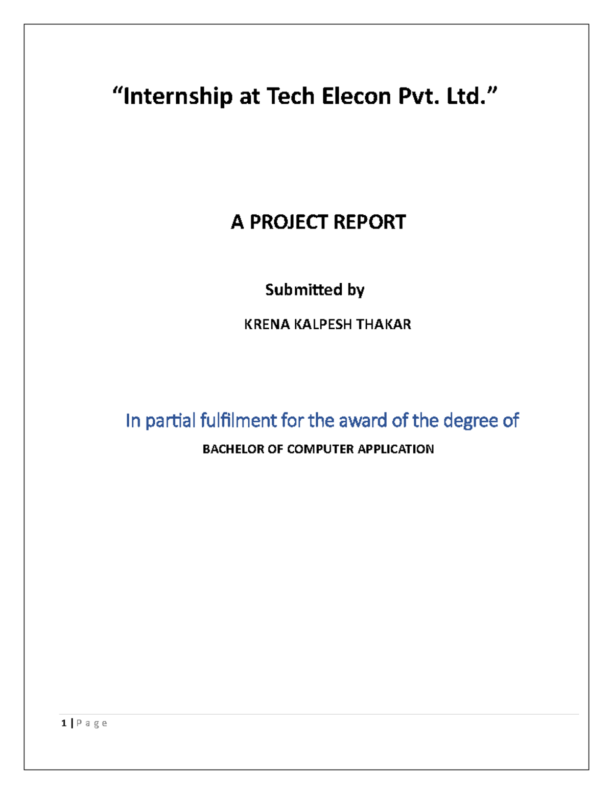 Documentation krena - i want use report for internship project ...
