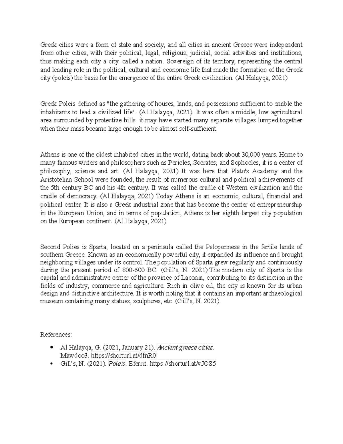 Discussion Forum Unit 1 - Greek cities were a form of state and society ...