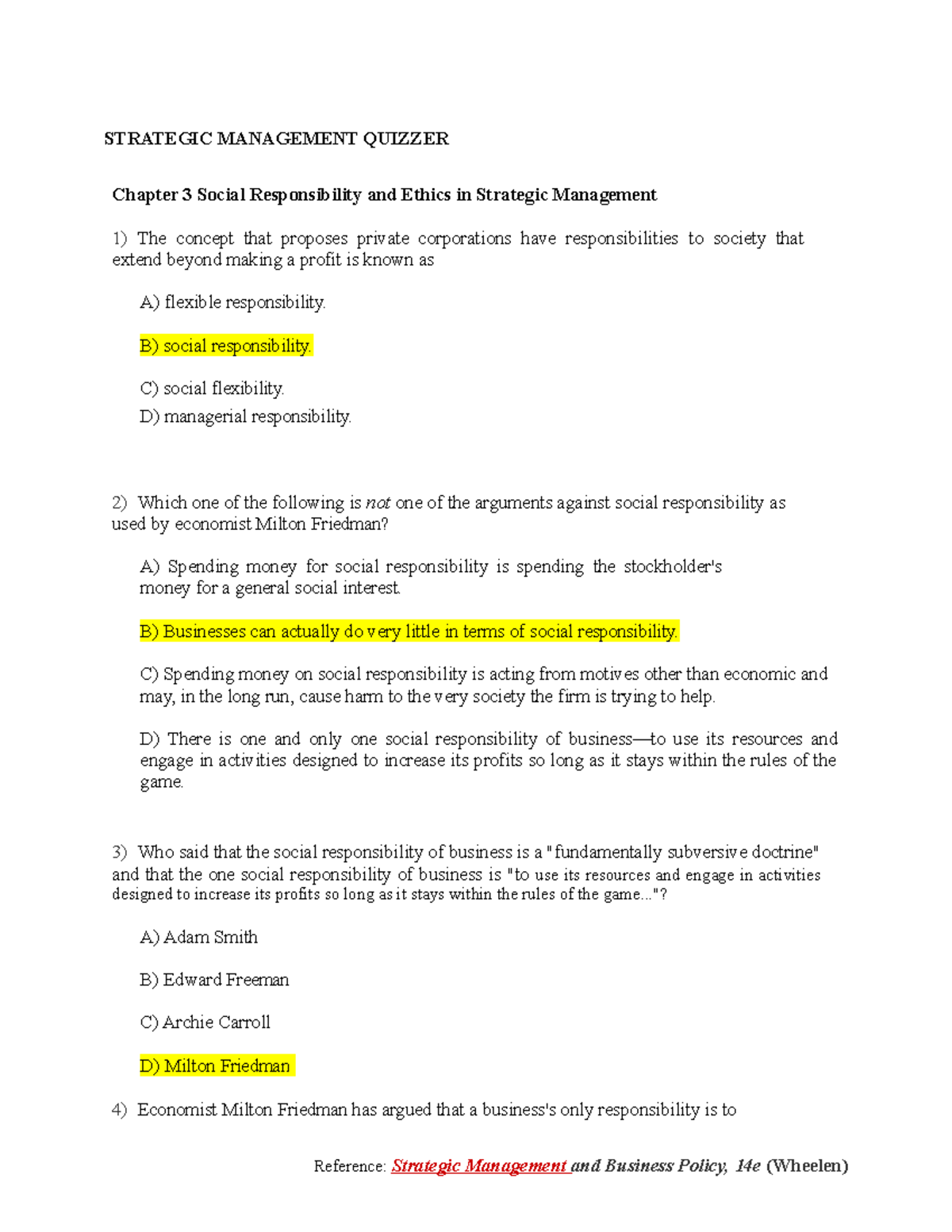 Social Responsibility and Ethics in Strategic Management - Q&A - ANTEO ...