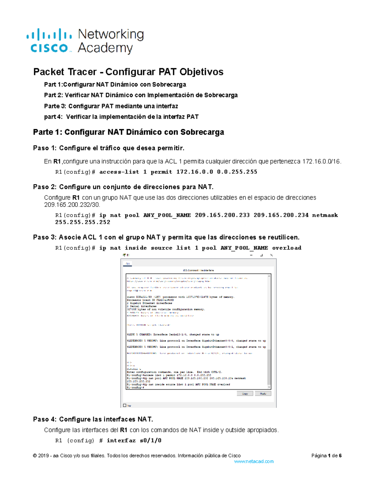 6.6.7 Packet Tracer - Configure PAT - ILM - Packet Tracer - Configurar ...