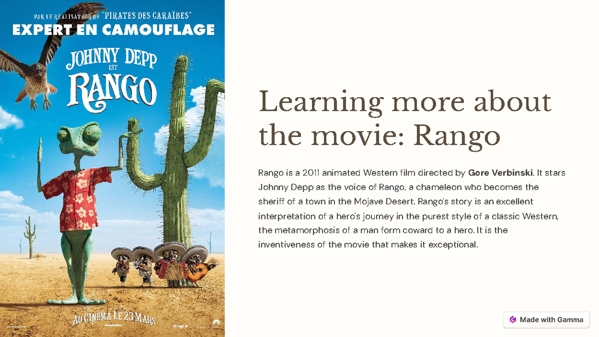 Learning more about the movie - Learning more about the movie: Rango ...