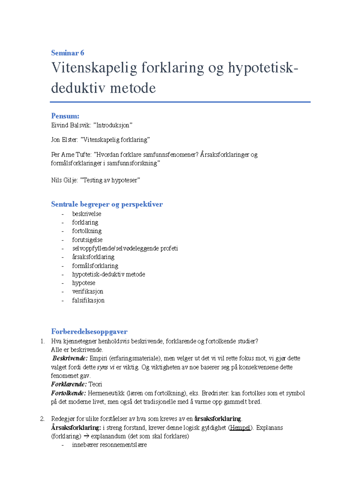 Vitenskapelig forklaring og hypotetisk-deduktiv metode - Warning: TT ...