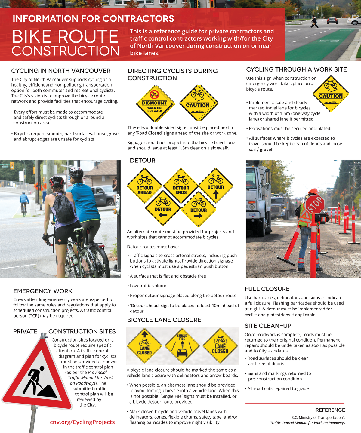 Construction Cycling Signage - Information for Contractors Bike Route ...