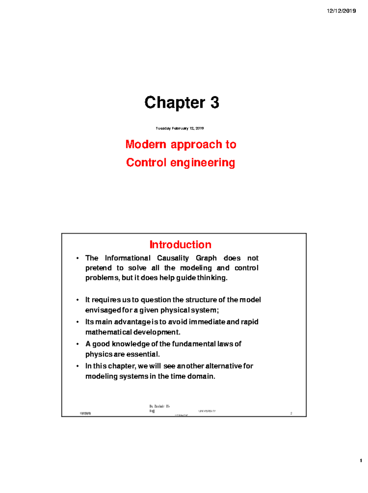 Auto Chap-3-Eng - Lecture notes 3 - 12/12/ Chapter 3 Tuesday February ...