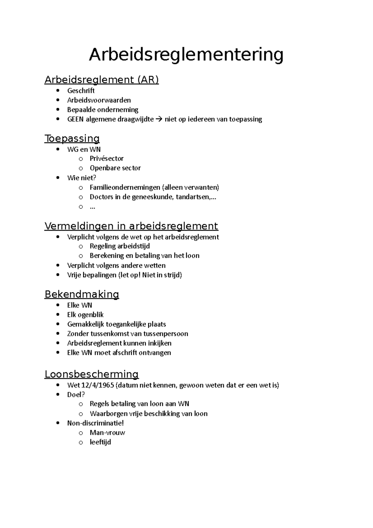 Deel 4 - ppt - Arbeidsreglementering Arbeidsreglement (AR) Geschrif ...