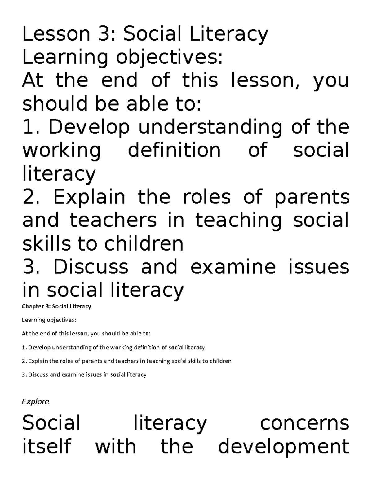 Chapter-3 - Chapter 3 in Literacy - Lesson 3: Social Literacy Learning ...