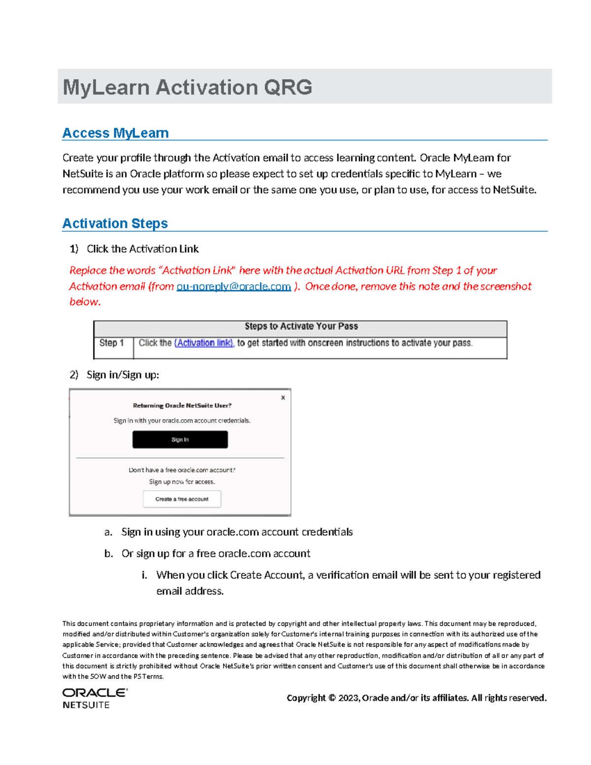 My Learn Activation QRG - MyLearn Activation QRG Access MyLearn Create ...