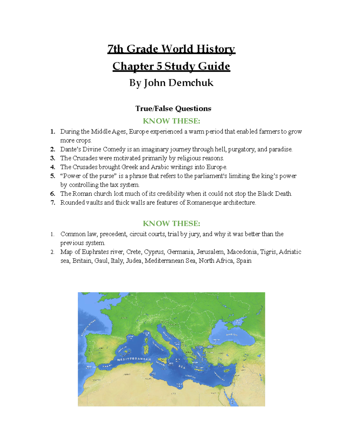 Untitled document-2 - 24324 - 7th Grade World History Chapter 5 Study ...