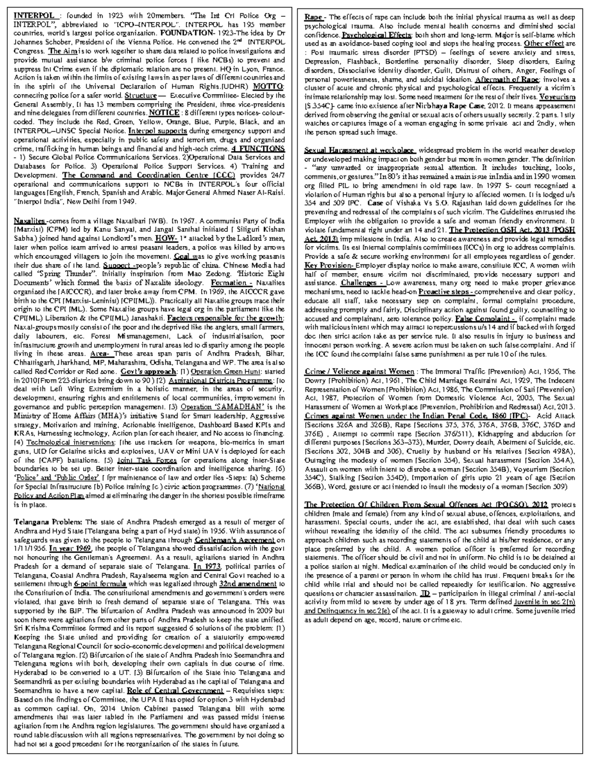 Paper 31 - criminal violence - INTERPOL : founded in 1923 with ...