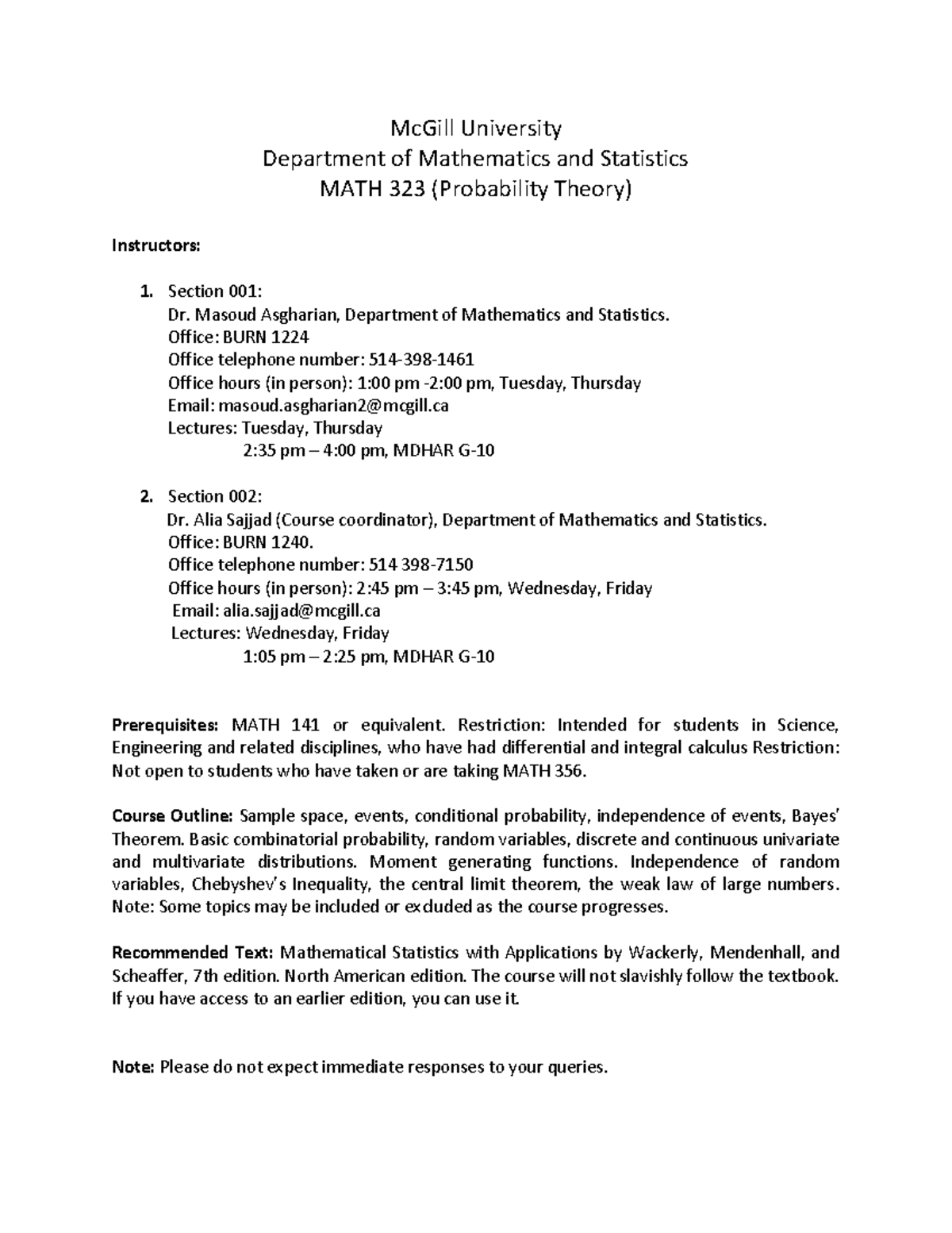 Course Outline Math 323 Mcgill University Department Of Mathematics And Statistics Math 323 7136