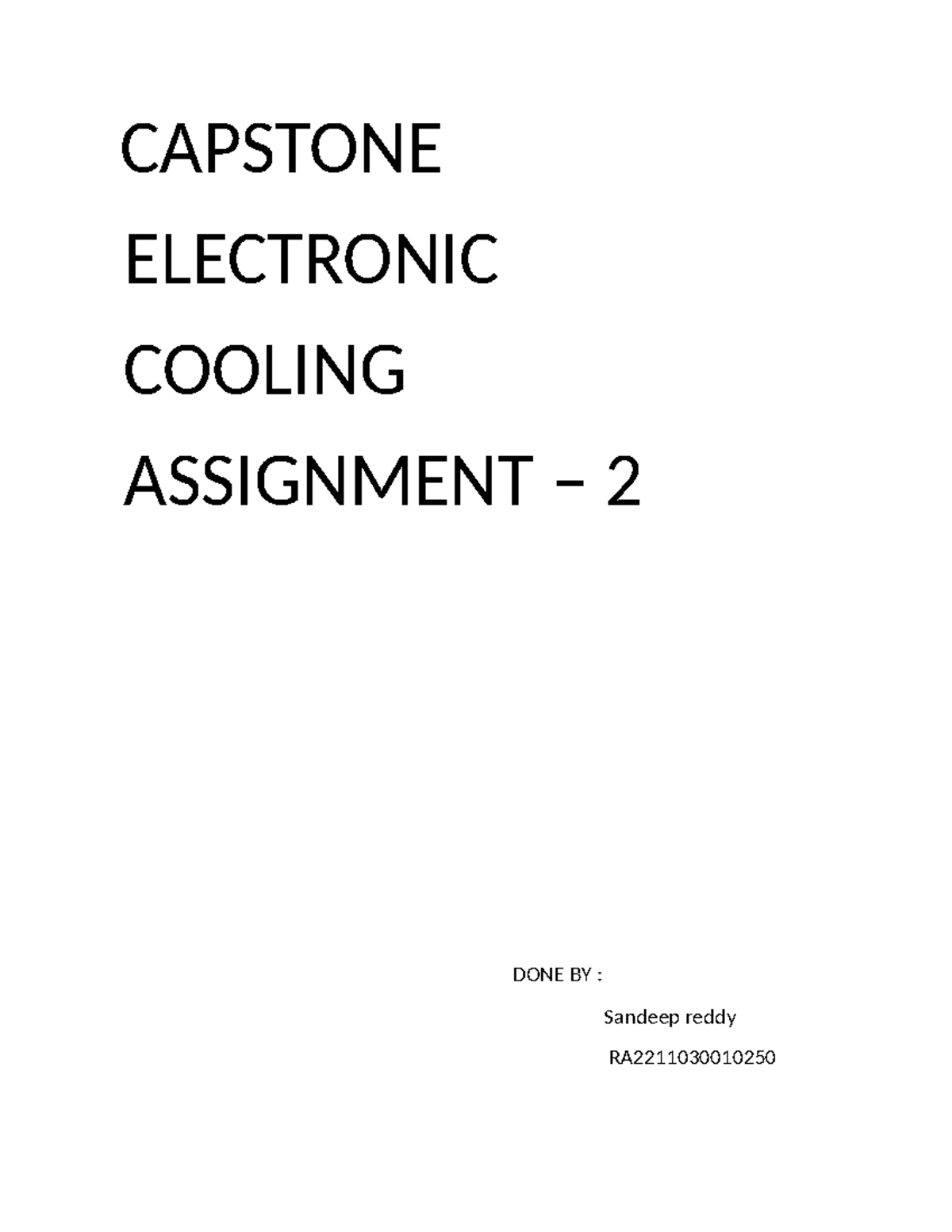 CAP Assignment - 2 - nothing much - CAPSTONE ELECTRONIC COOLING ...