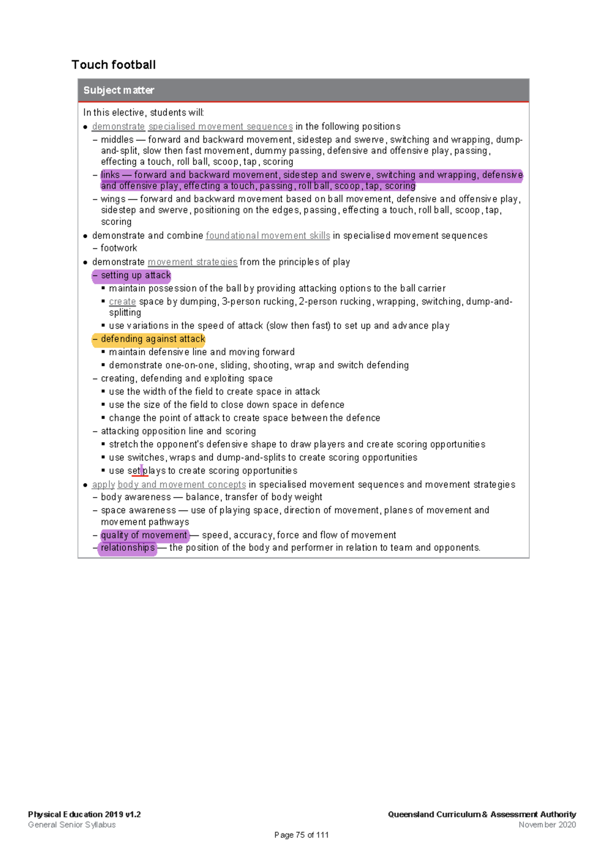 IA3 subject matter - Physical Education 2019 v1. General Senior ...