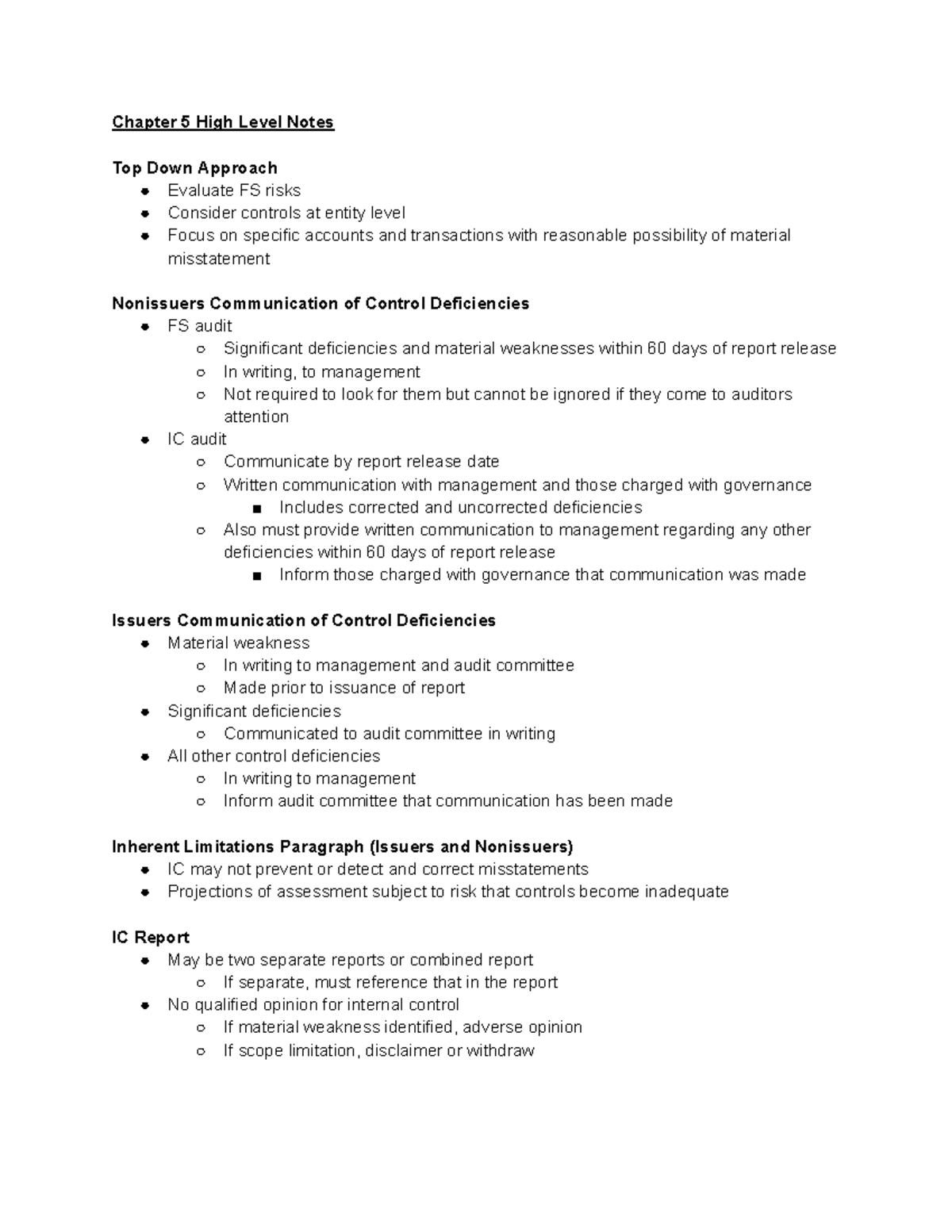 Chapter 5 High Level Notes - Chapter 5 High Level Notes Top Down ...